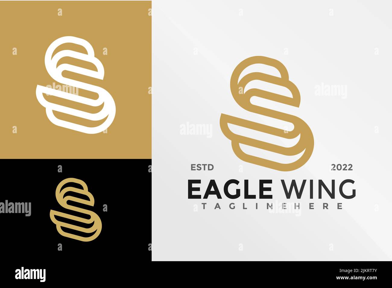 A digital illustration design of an eagle wing company logo template ...
