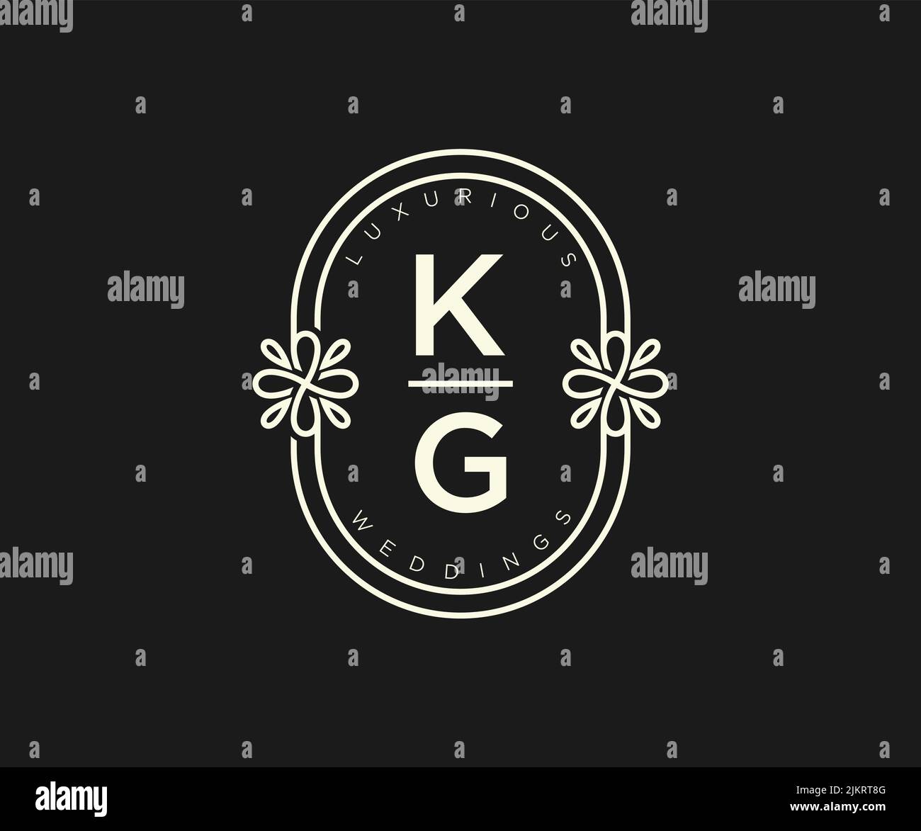 KG Initials letter Wedding monogram logos template, hand drawn modern ...