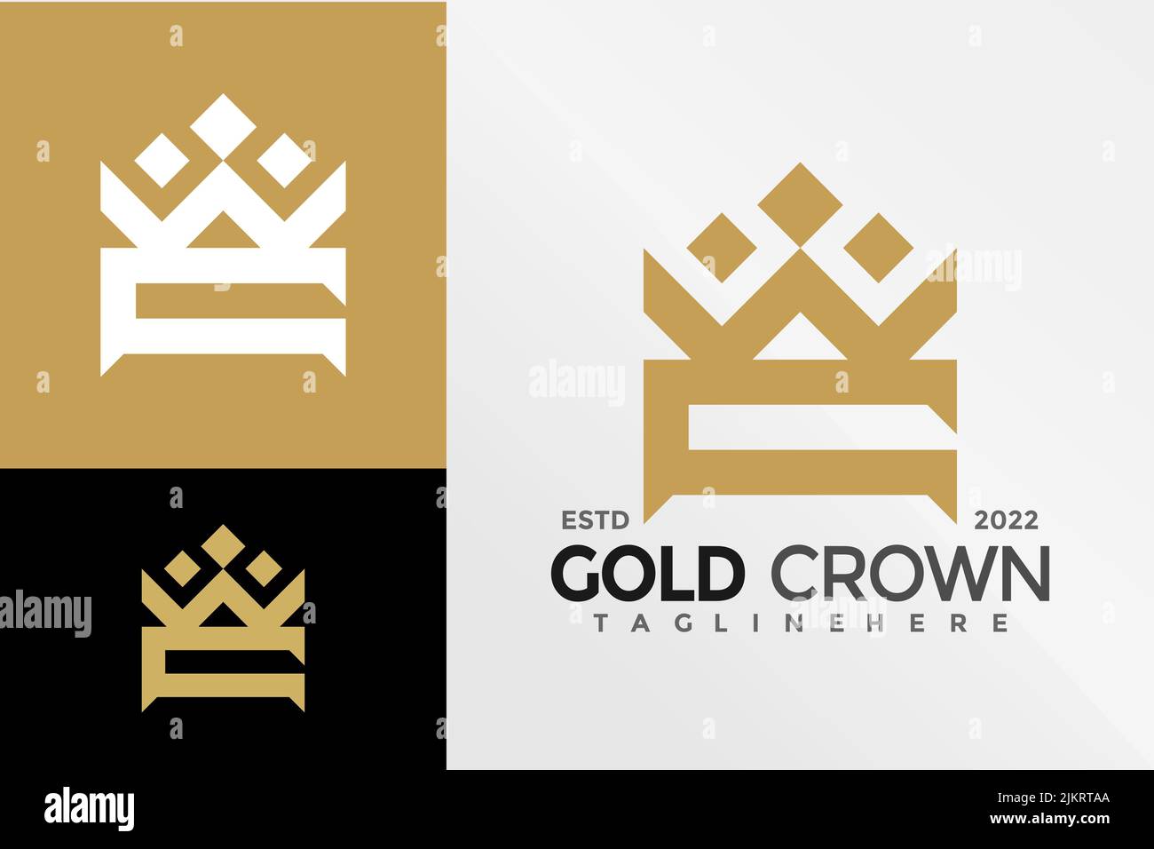 A brand logo "Gold Crown" on three backgrounds Stock Vector Image & Art ...