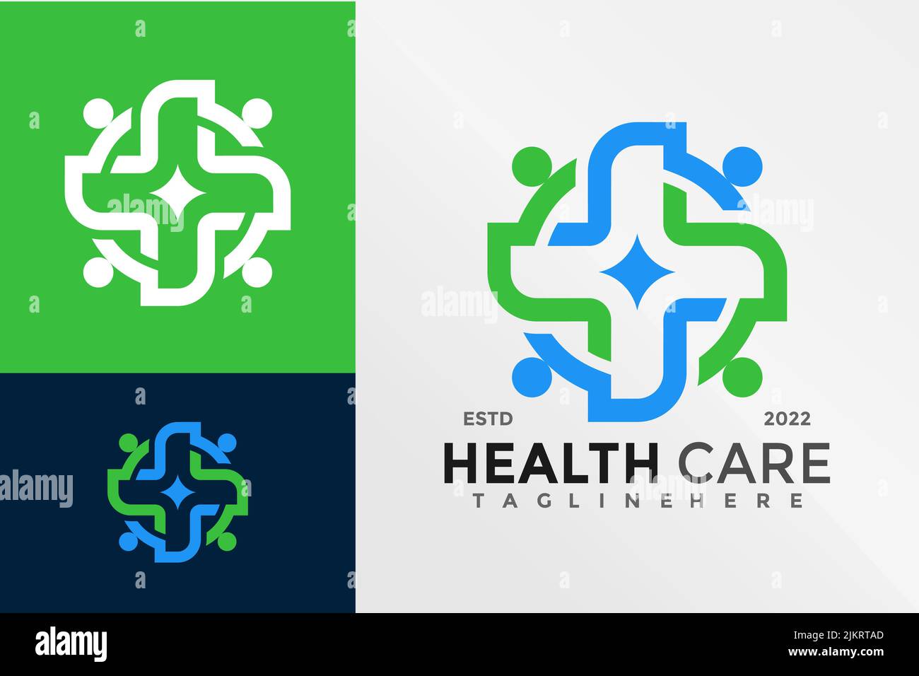 A brand logo "Healthcare" on three backgrounds Stock Vector Image & Art ...