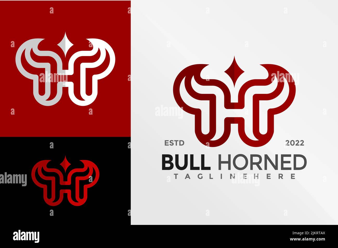 A brand logo "Bull Horned" on three backgrounds Stock Vector Image ...