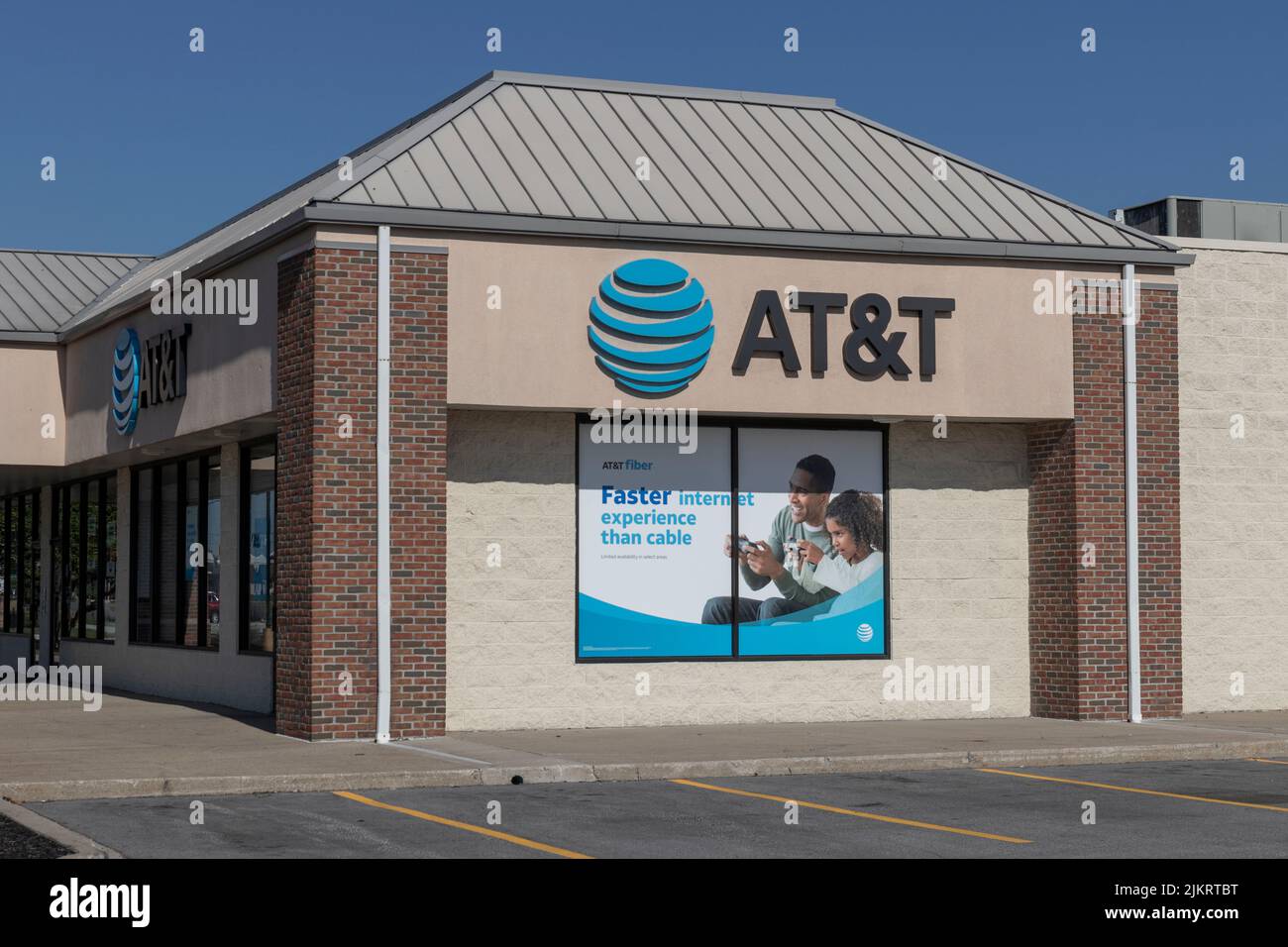 Merrillville - Circa July 2022: AT&T cell phone retail store. AT&T is ...