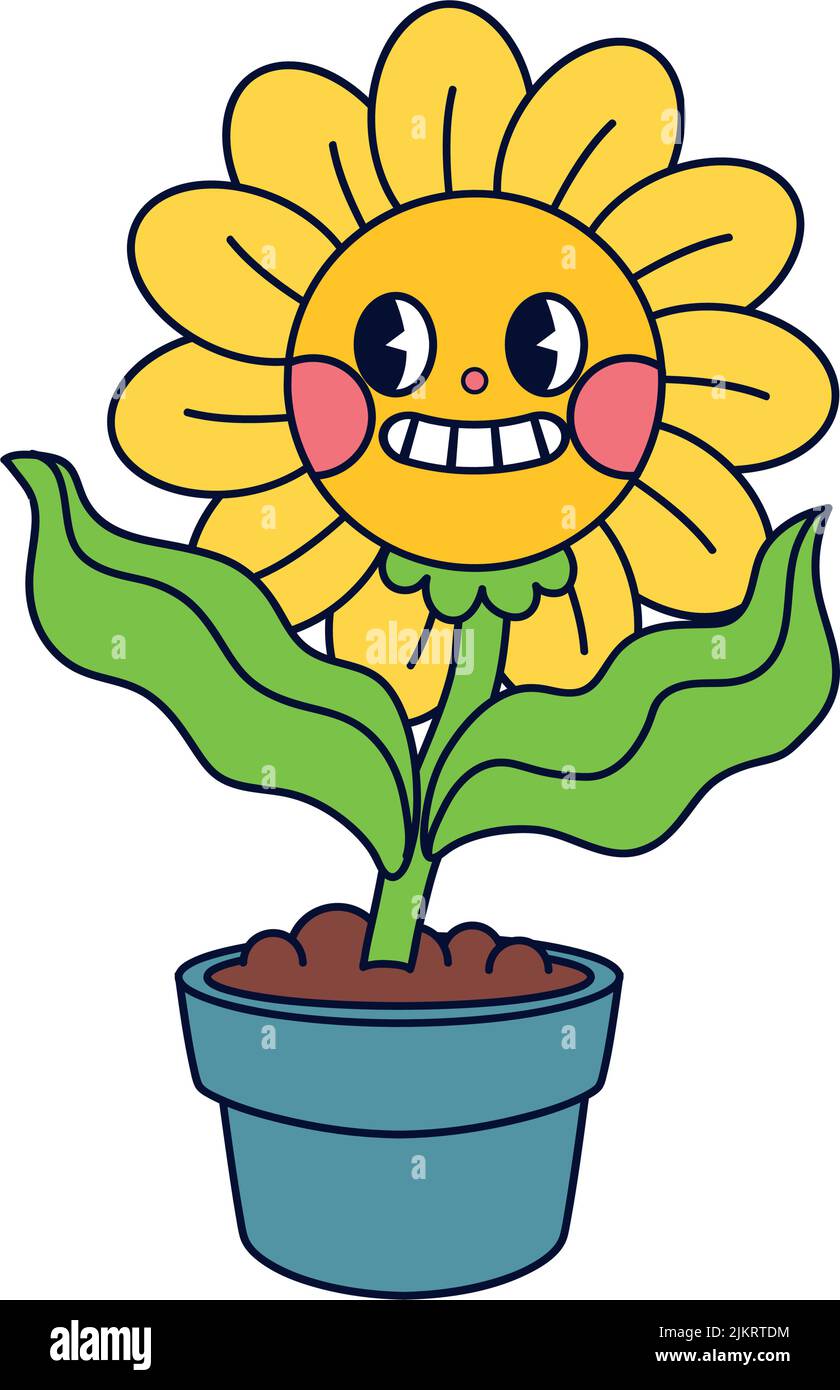 cartoon flower in pot Stock Vector Image & Art - Alamy