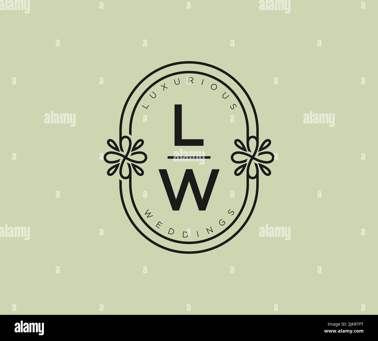 LW Initials letter Wedding monogram logos template, hand drawn modern ...