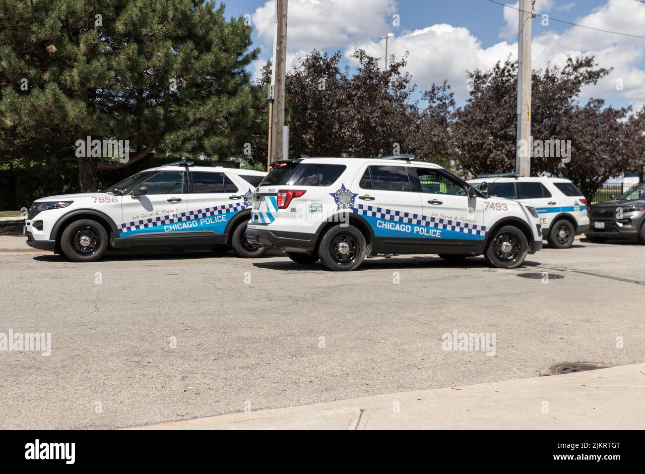 Chicago - Circa July 2022: Chicago Police Department vehicles. CPD is ...