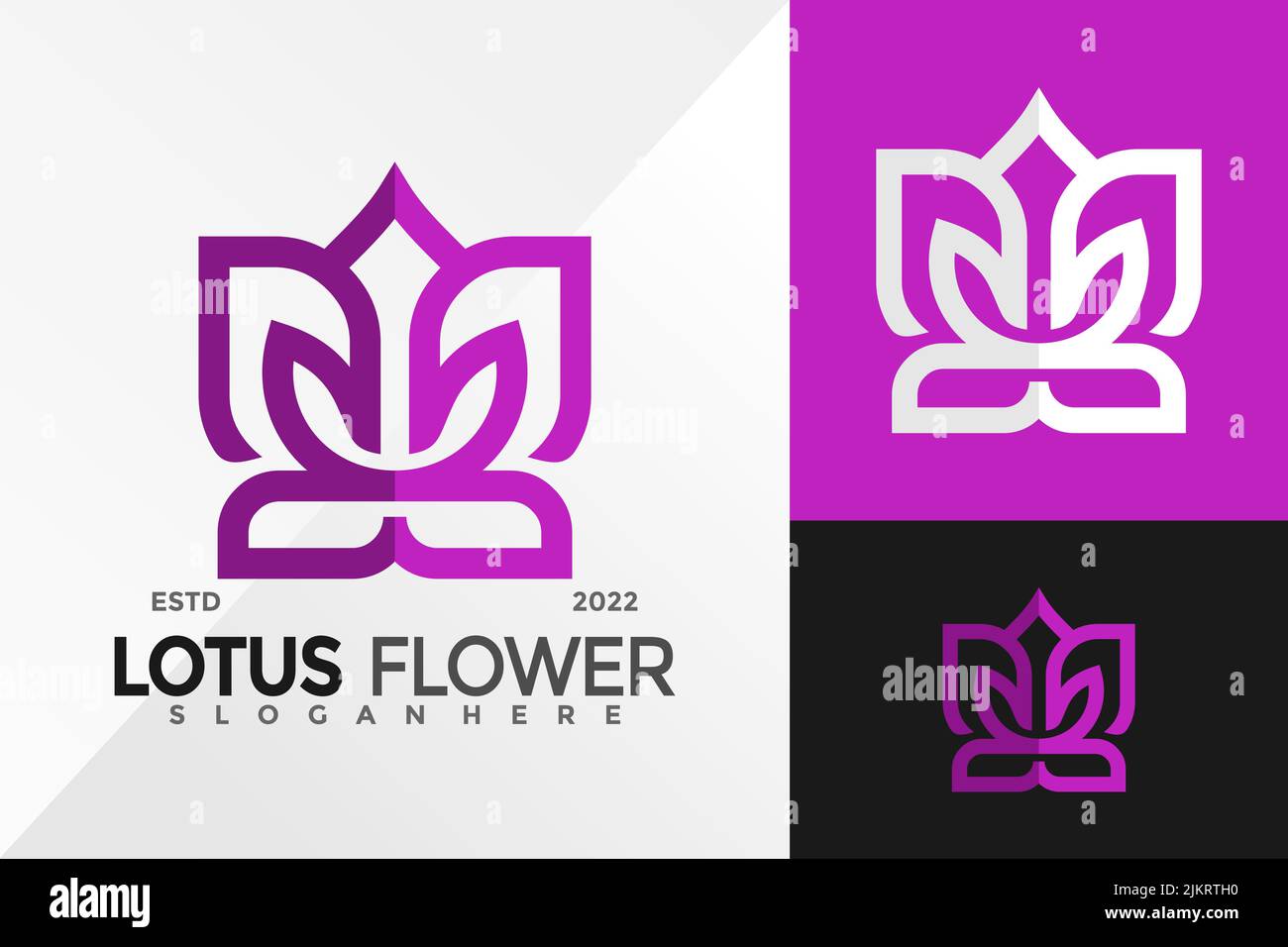 A brand logo "Lotus Flower" on three backgrounds Stock Vector Image ...