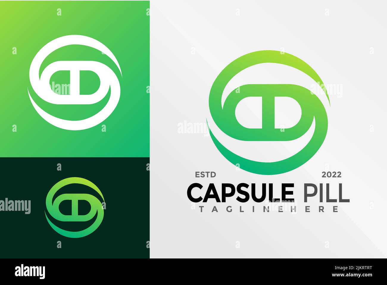 A brand logo "Capsule Pill" on three backgrounds Stock Vector Image ...