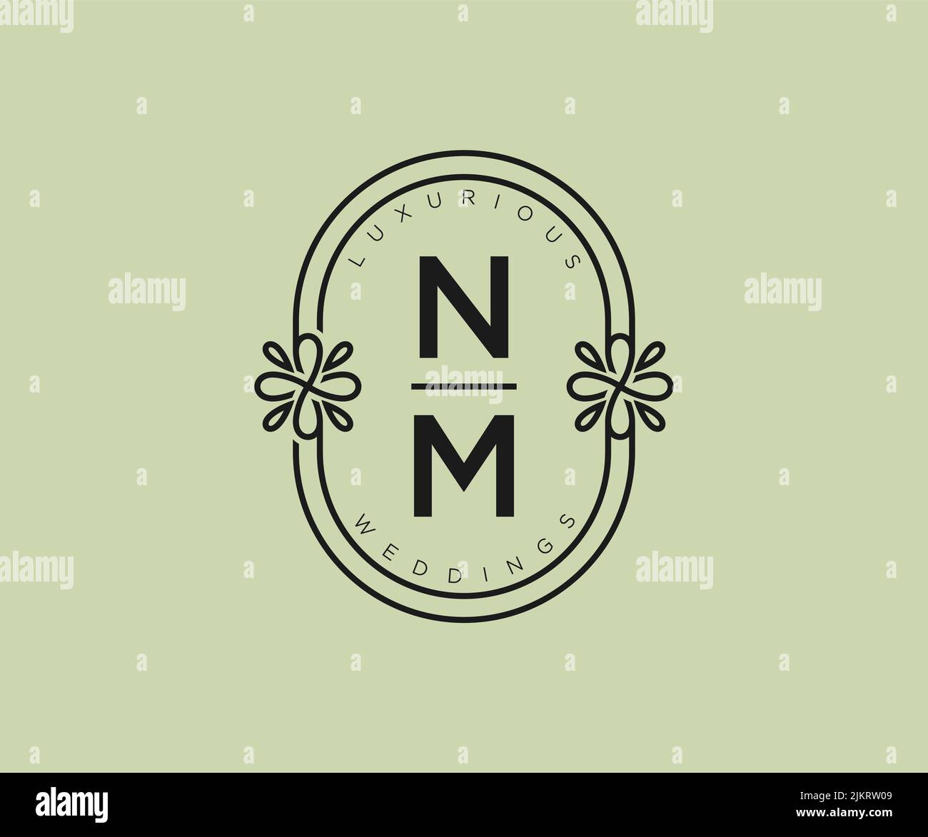 NM Initials letter Wedding monogram logos template, hand drawn modern ...