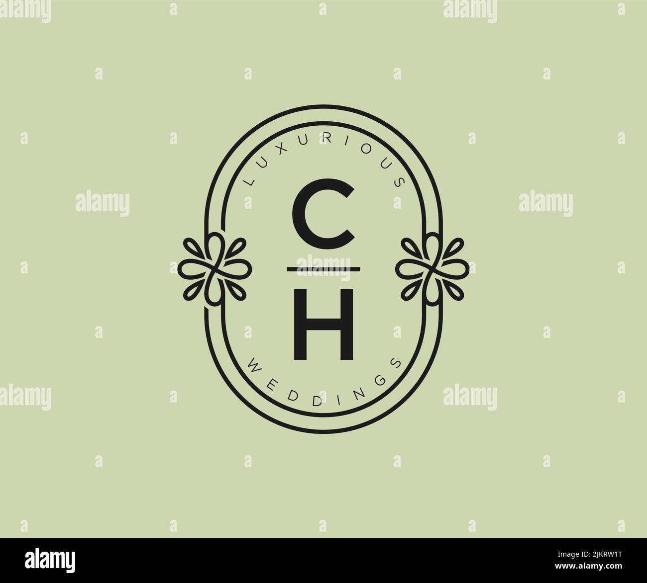 CH Initials letter Wedding monogram logos template, hand drawn modern ...