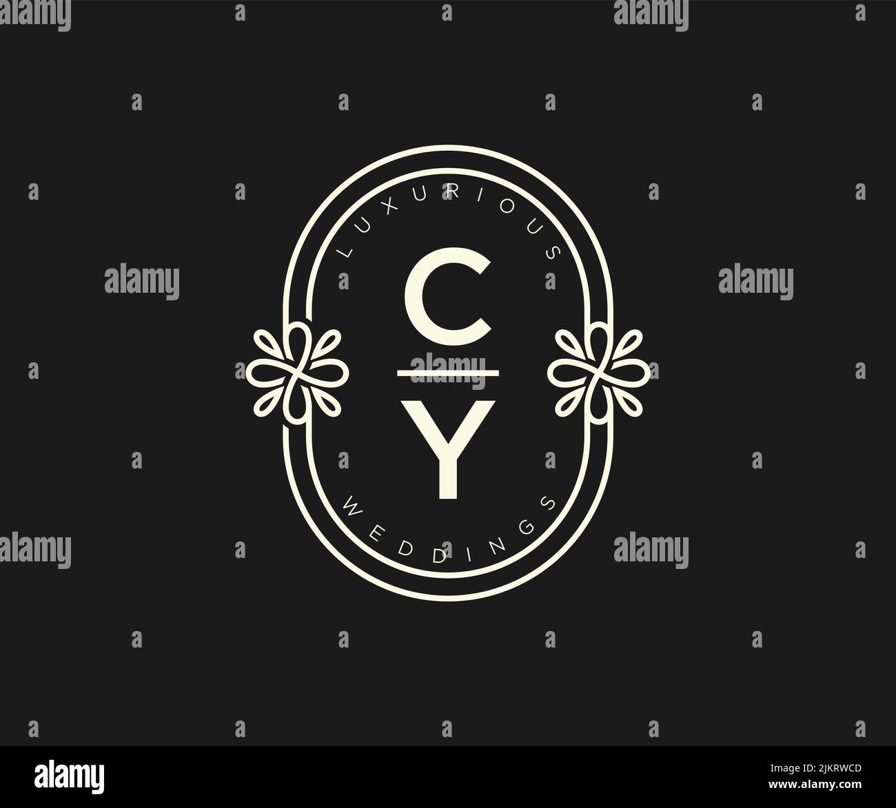 CY Initials letter Wedding monogram logos template, hand drawn modern ...