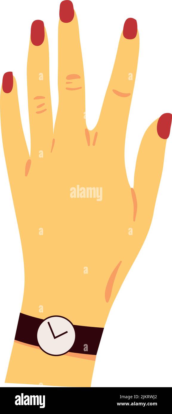 female hand with watch Stock Vector Image & Art - Alamy