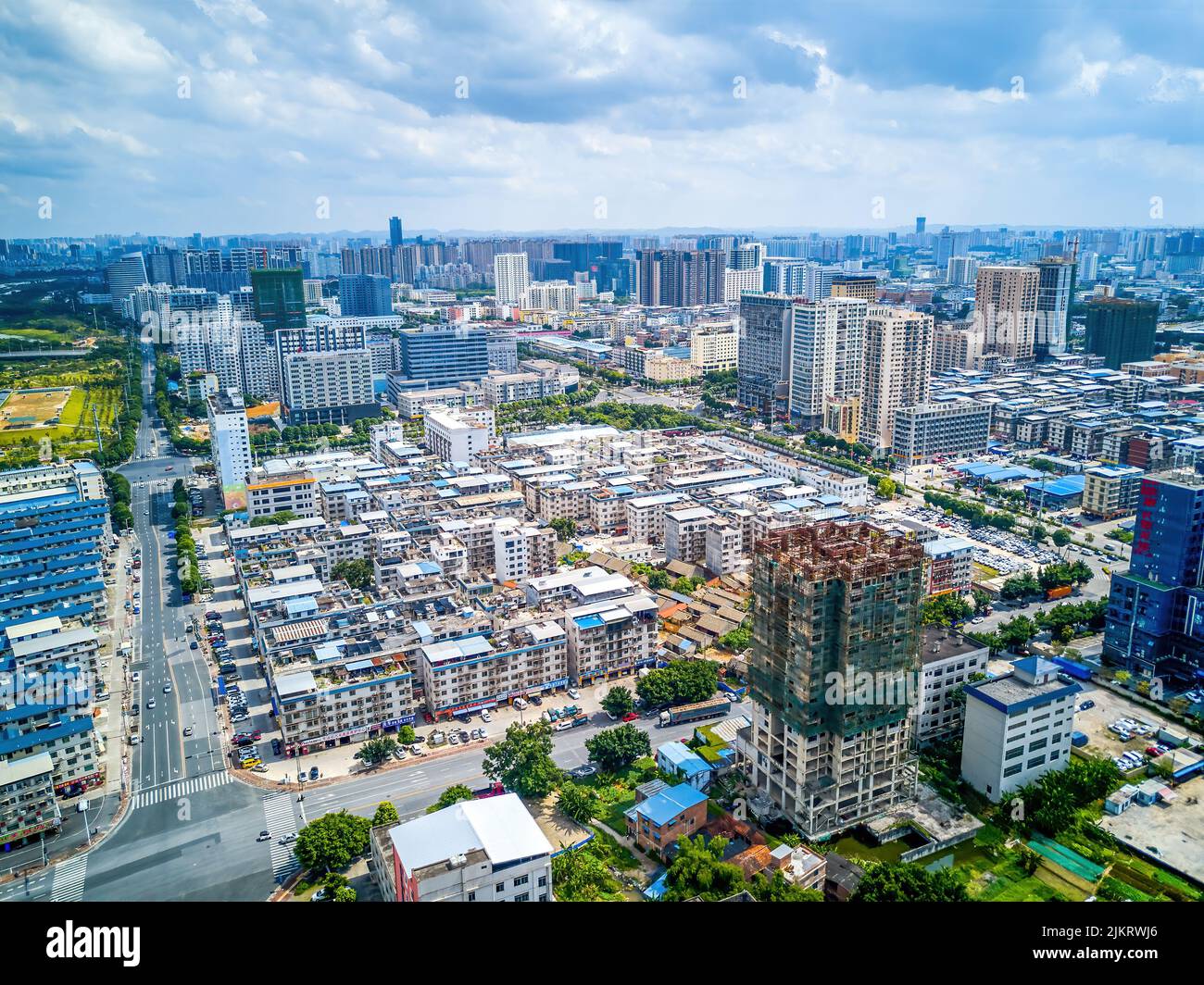 Industrial zone construction workshop and group of buildings in the ...