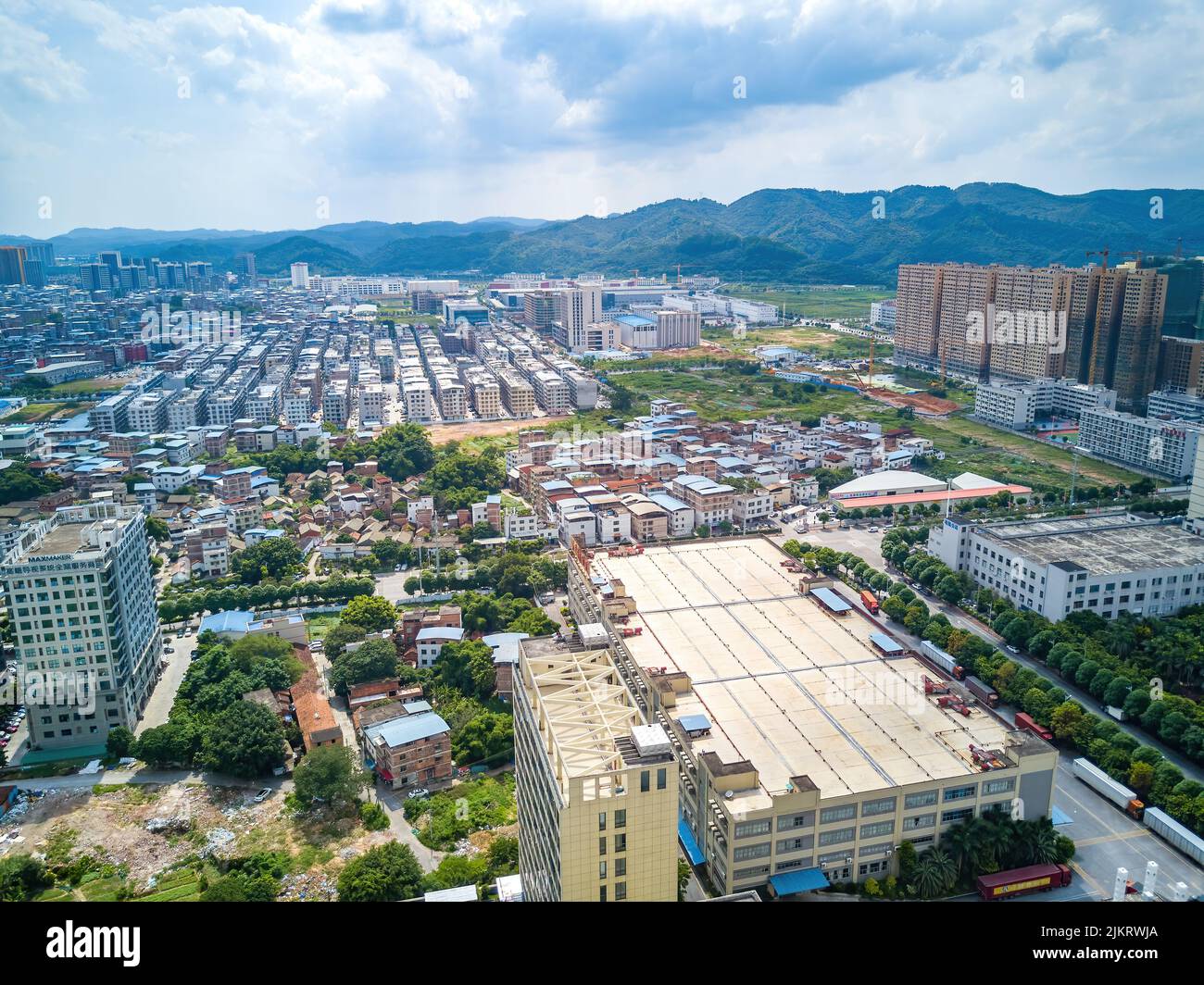 Industrial zone construction workshop and group of buildings in the ...