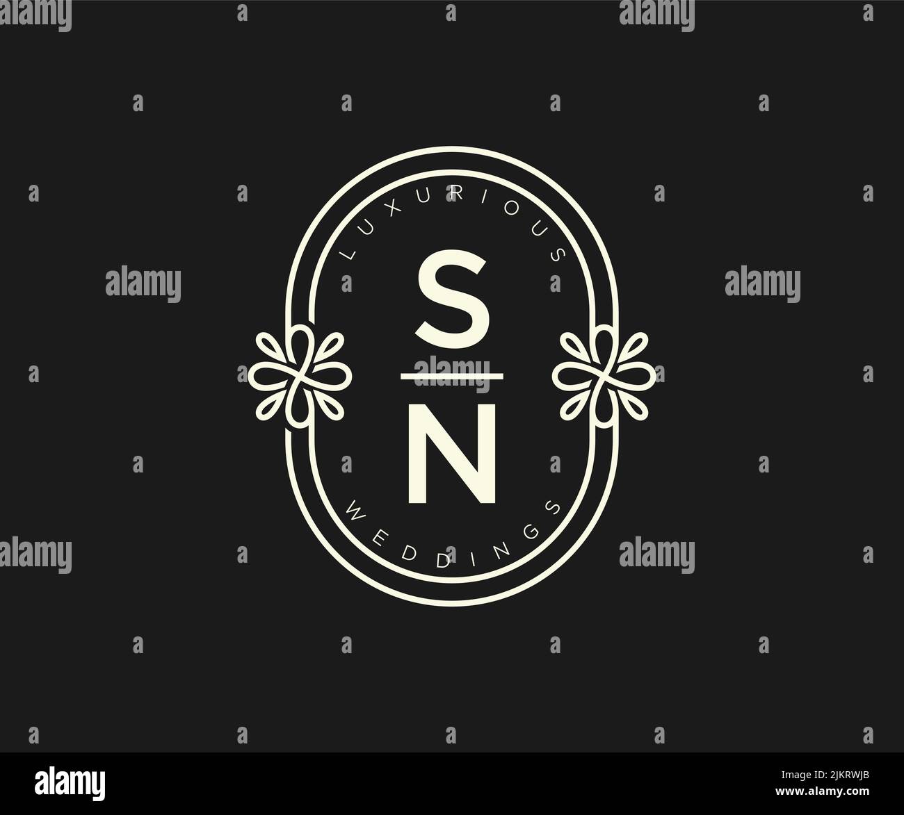 SN Initials letter Wedding monogram logos template, hand drawn modern ...