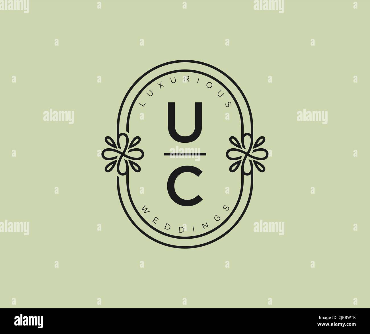 UC Initials letter Wedding monogram logos template, hand drawn modern ...