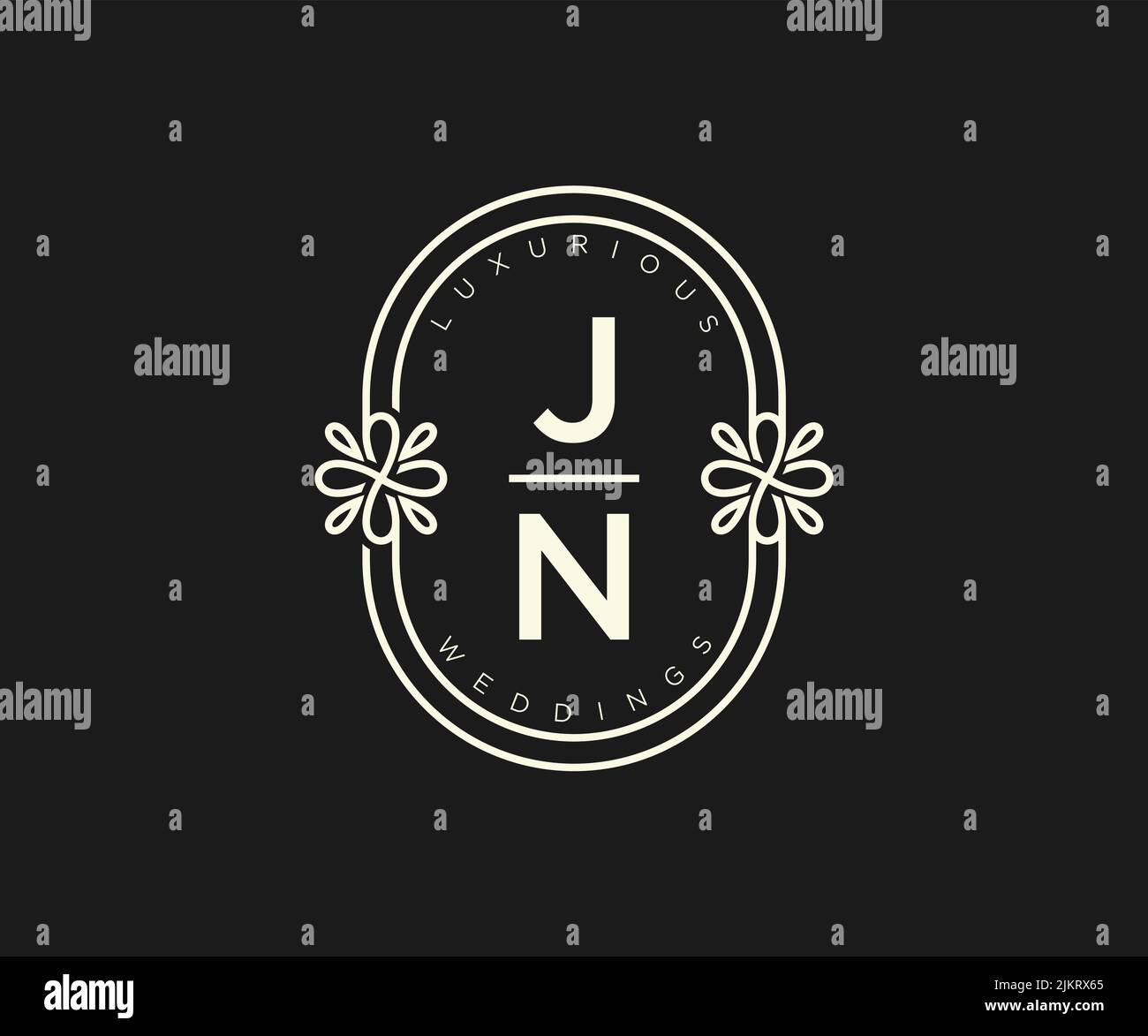 JN Initials letter Wedding monogram logos template, hand drawn modern ...
