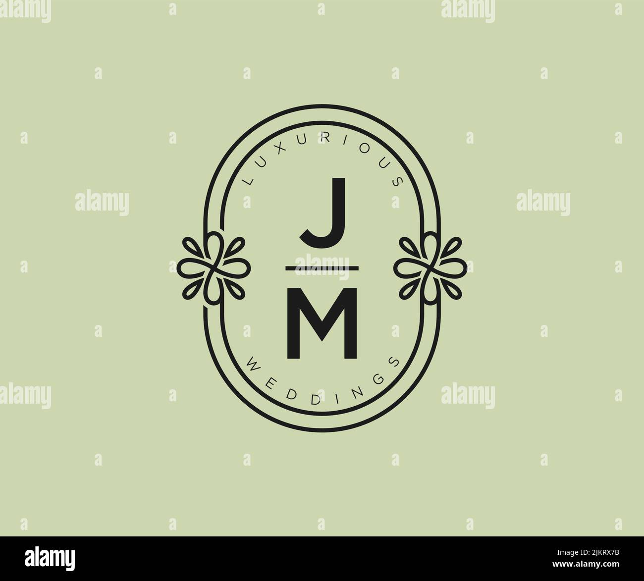Jm Initials Letter Wedding Monogram Logos Template Hand Drawn Modern Minimalistic And Floral