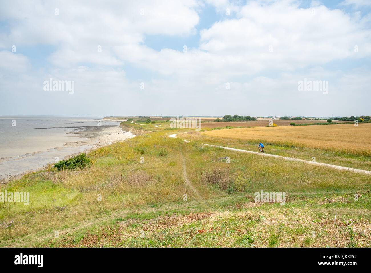 Coastal cycle path near La Rochelle, Charente Maritime, France in the ...