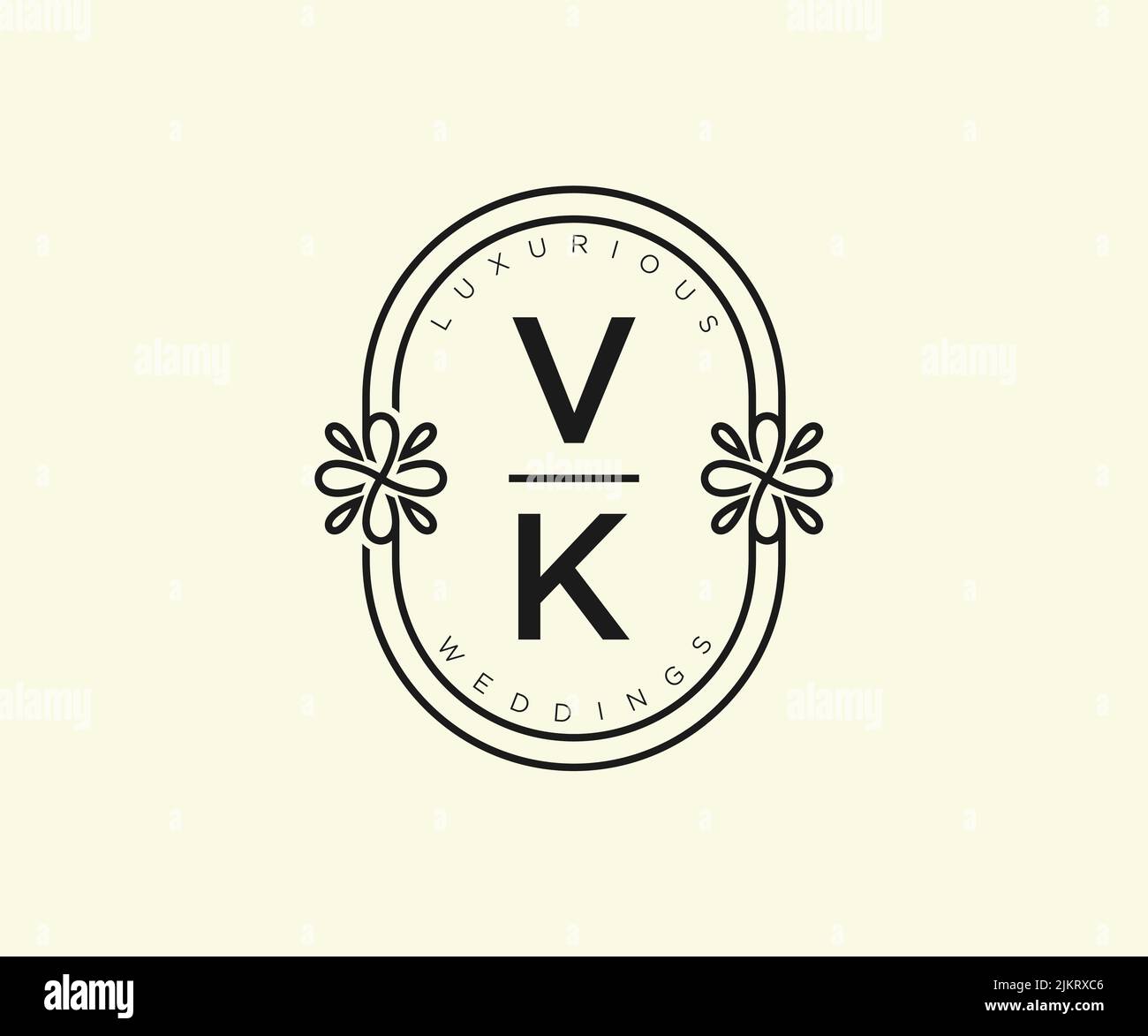 VK Initials letter Wedding monogram logos template, hand drawn modern ...