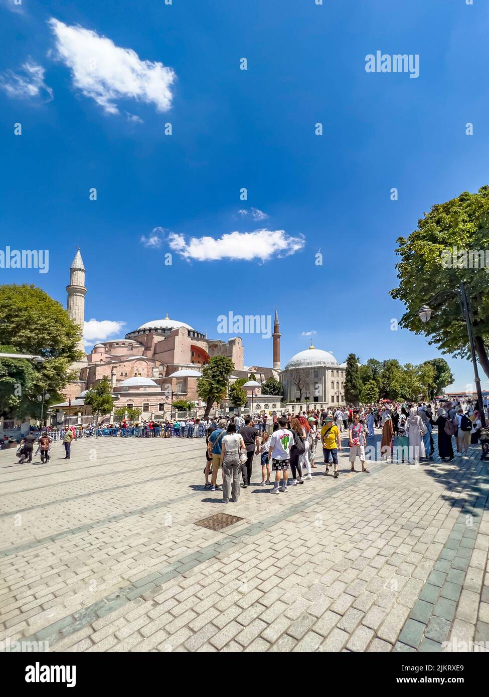 Istanbul - Turkey - July 14, 2022: International tourist crowds ...
