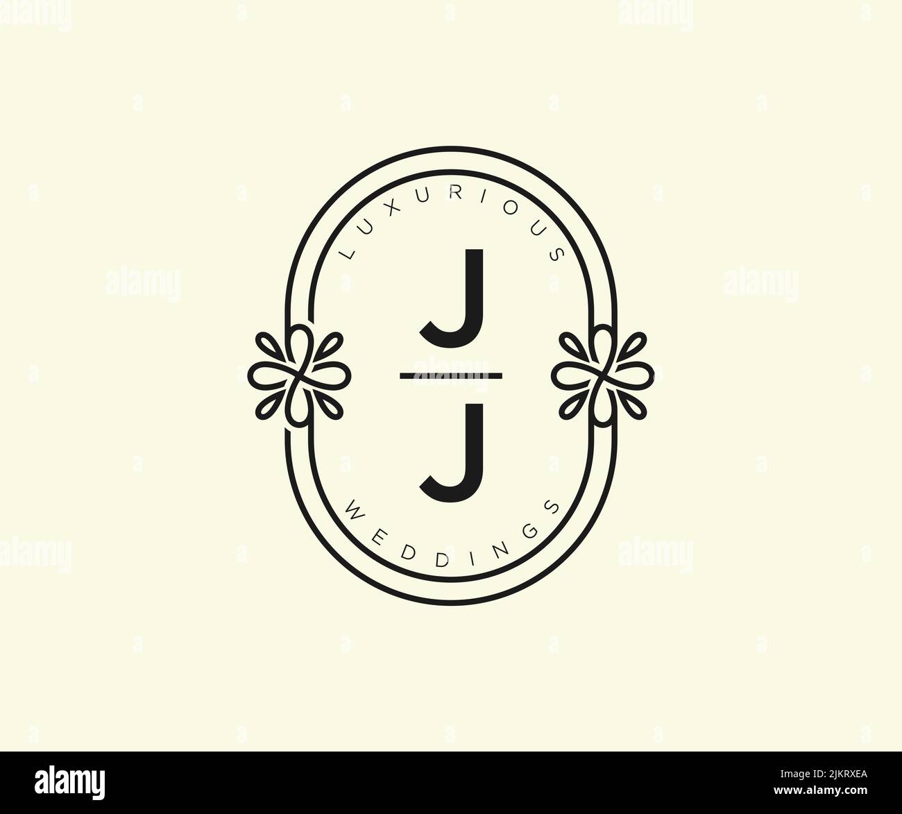 JJ Initials letter Wedding monogram logos template, hand drawn modern ...