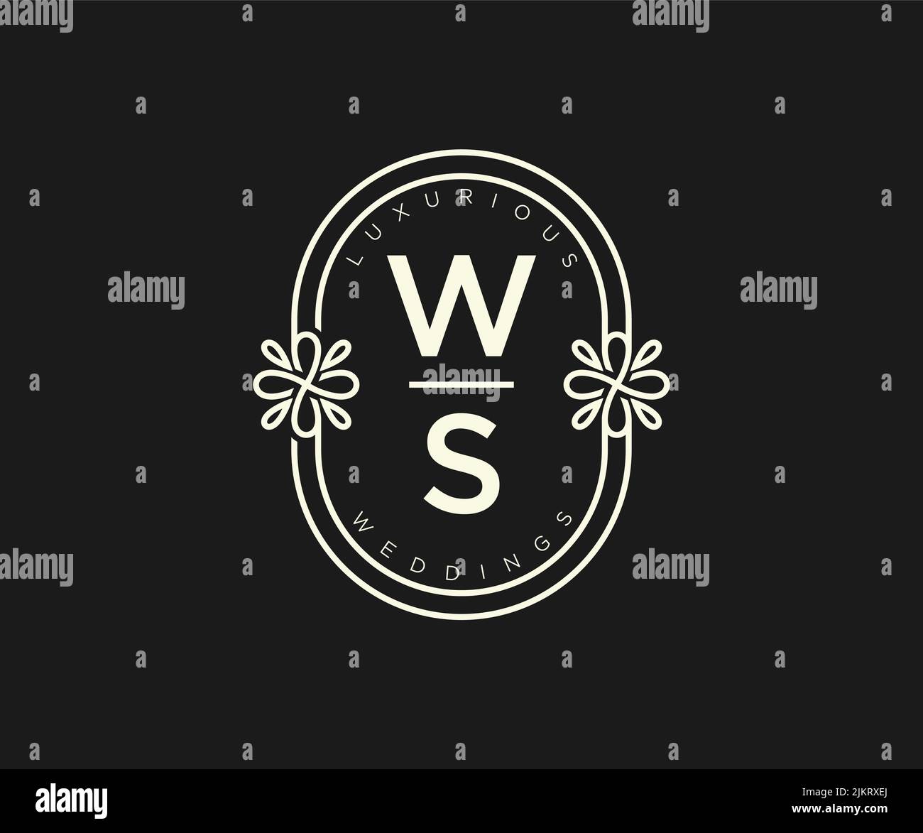 WS Initials letter Wedding monogram logos template, hand drawn modern ...
