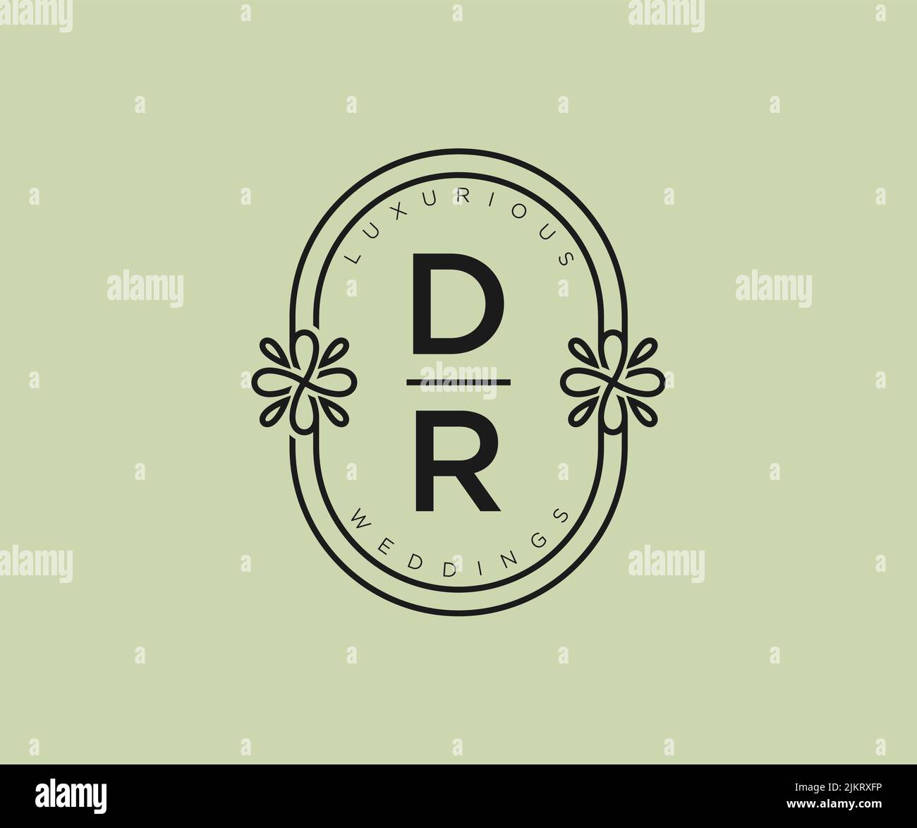 DR Initials letter Wedding monogram logos template, hand drawn modern ...