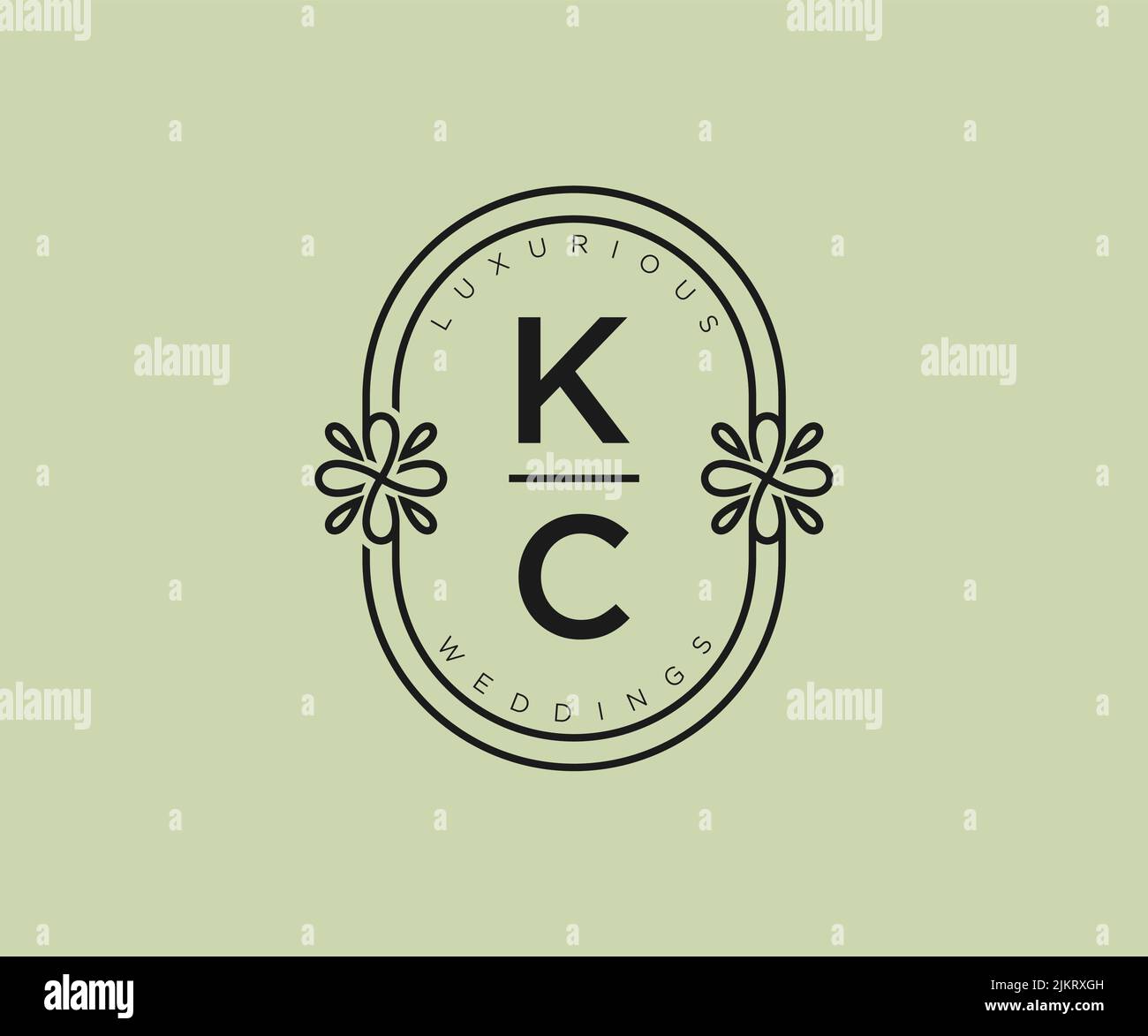 KC Initials letter Wedding monogram logos template, hand drawn modern ...