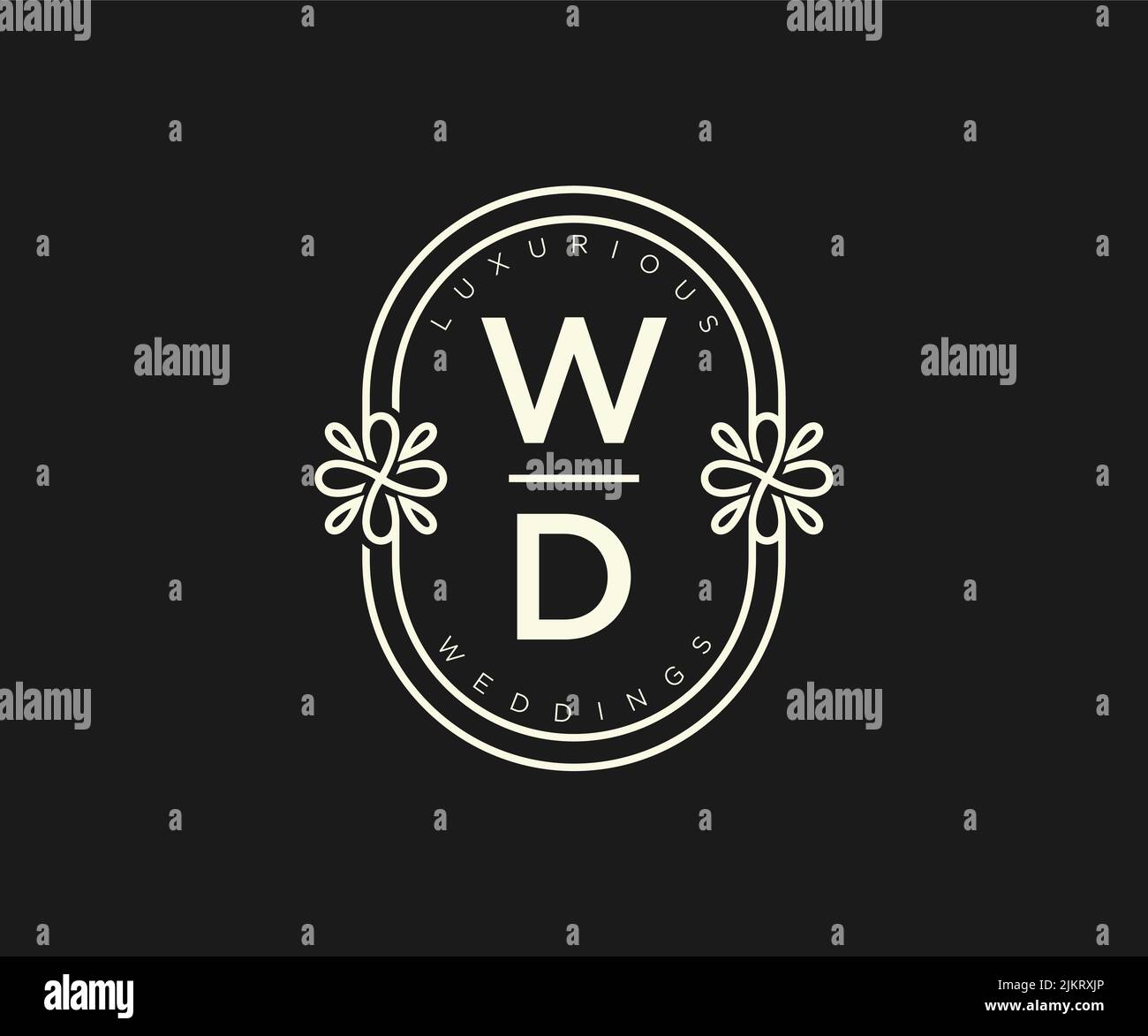 WD Initials letter Wedding monogram logos template, hand drawn modern ...