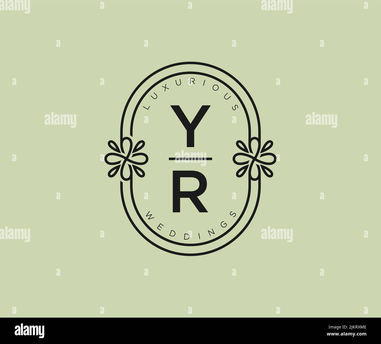 YR Initials letter Wedding monogram logos template, hand drawn modern ...