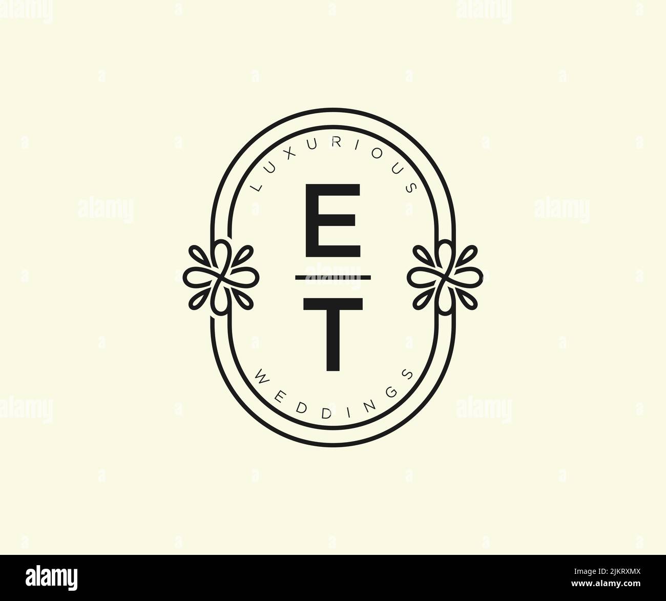 ET Initials letter Wedding monogram logos template, hand drawn modern ...