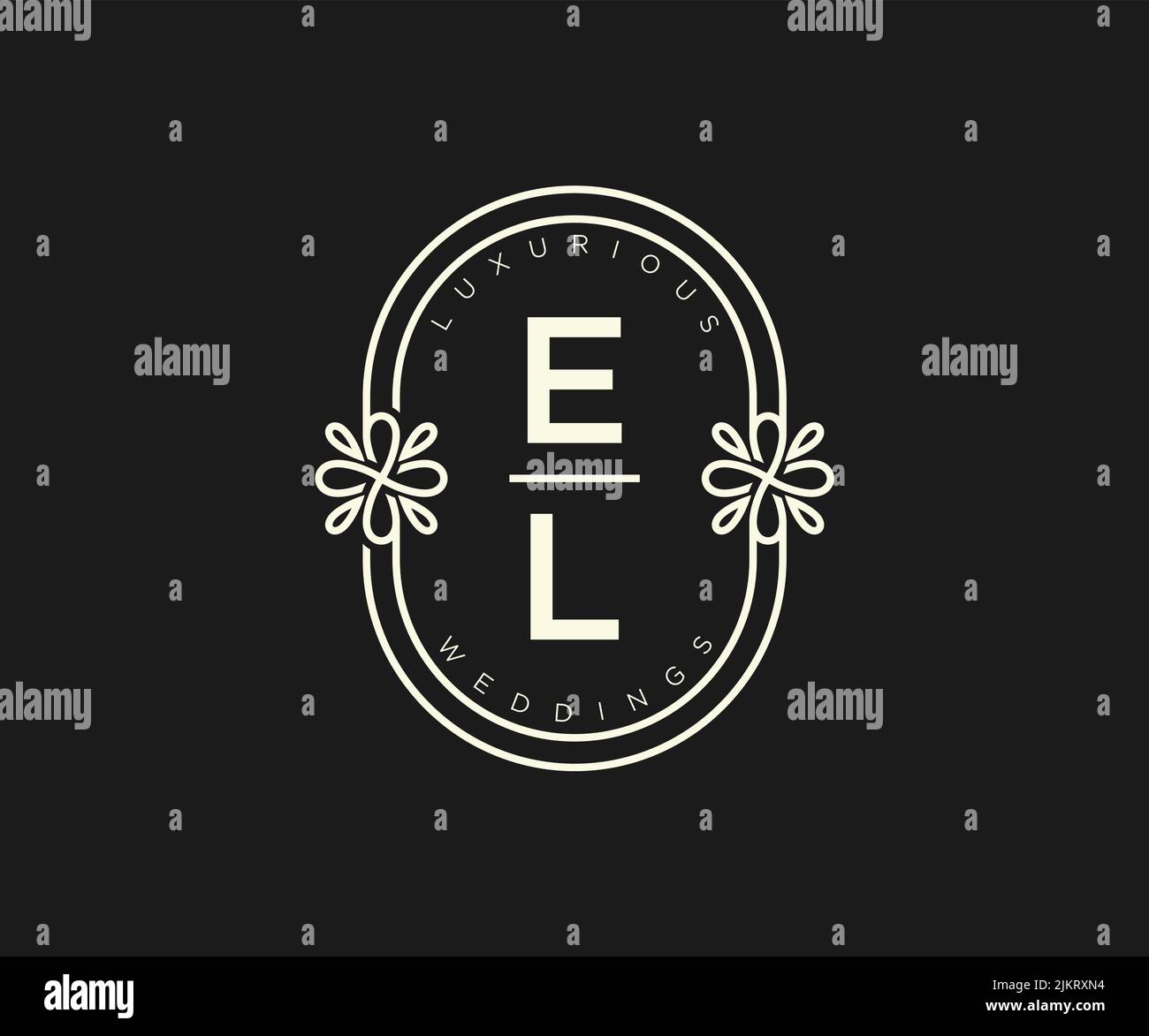 EL Initials letter Wedding monogram logos template, hand drawn modern ...