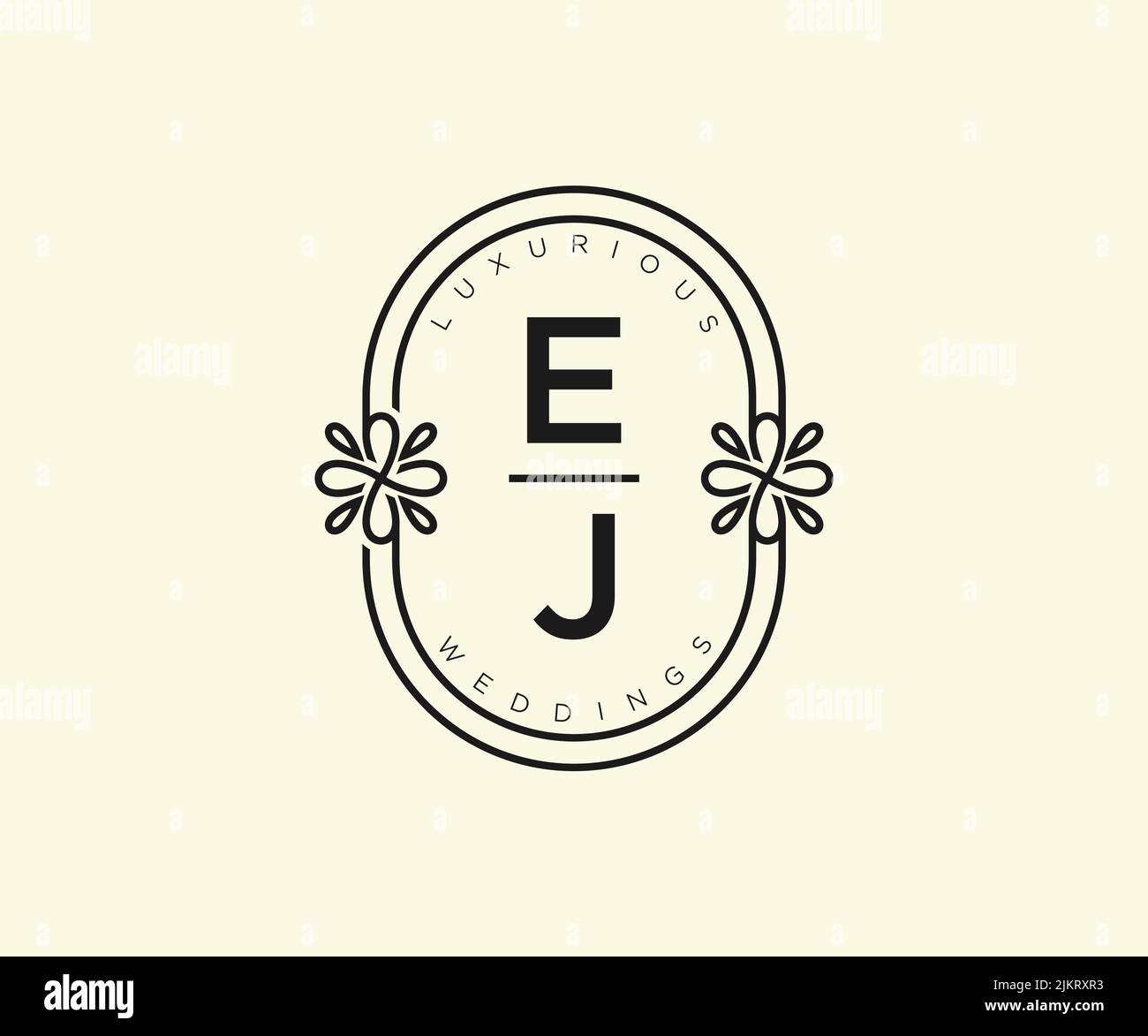 EJ Initials letter Wedding monogram logos template, hand drawn modern ...
