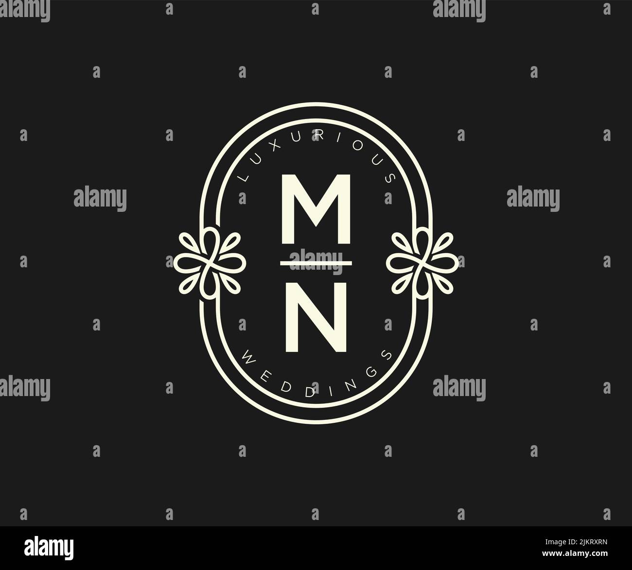 MN Initials letter Wedding monogram logos template, hand drawn modern ...