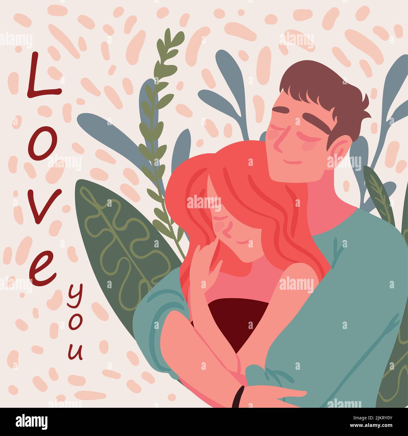 Happy hug smile portrait Stock Vector Images - Alamy