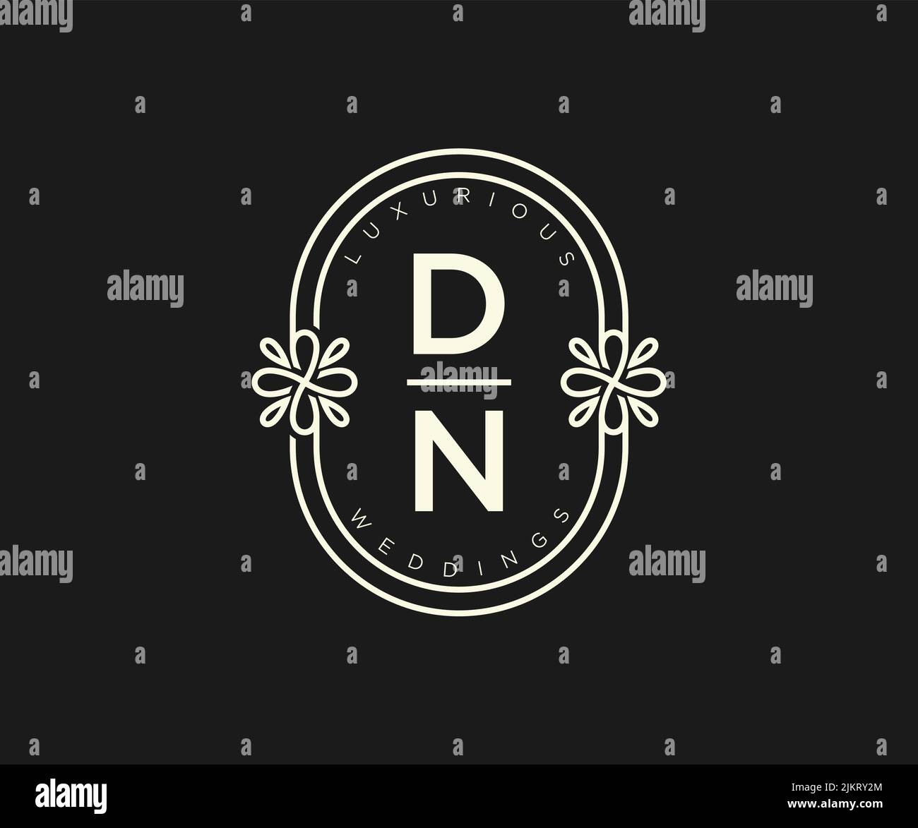 DN Initials letter Wedding monogram logos template, hand drawn modern ...