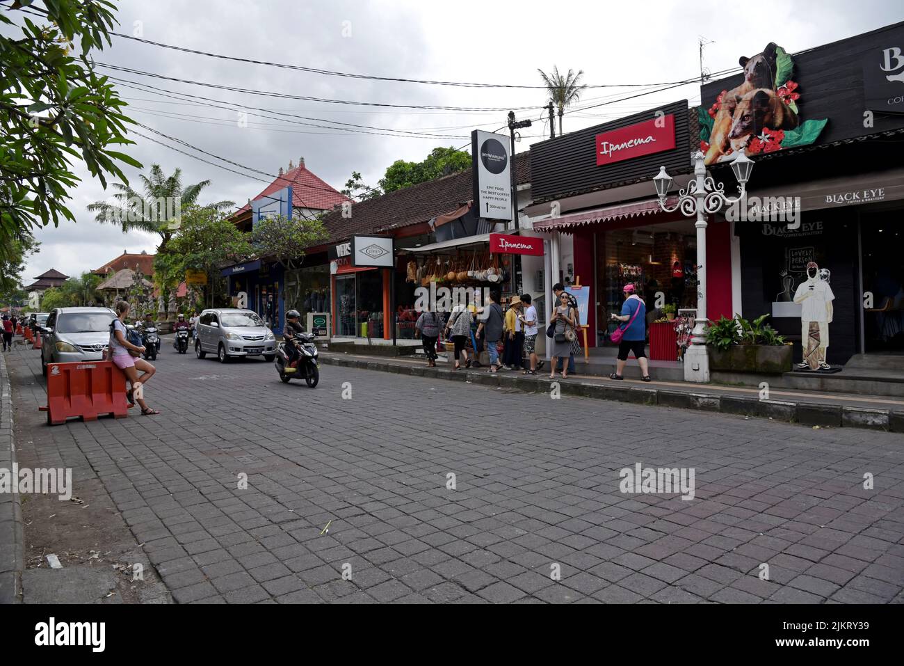 Bali, Indonesia - April 04, 2019: View of traffic in Ubud street, Ubud ...