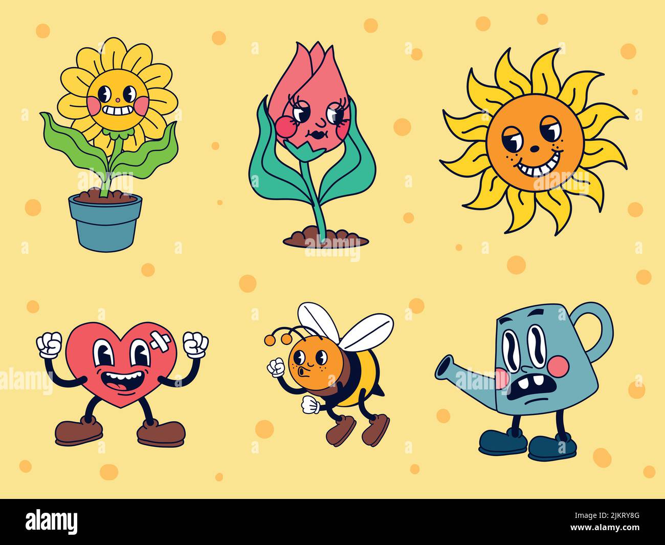 set of cartoon retro Stock Vector Image & Art - Alamy