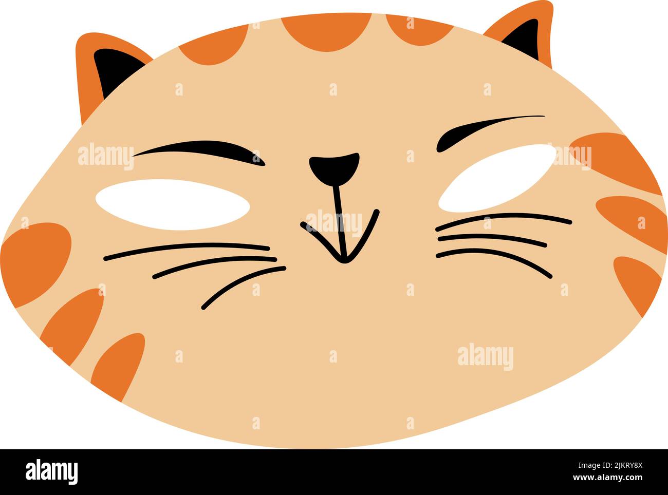 Cheerful kitten, joyful cat with pleased muzzle Stock Vector Image ...