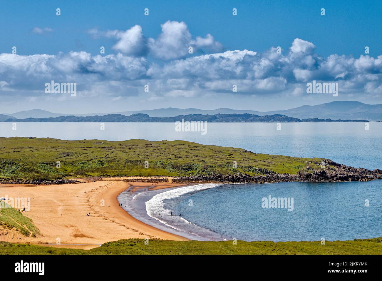 RED POINT BEACH ROSS AND CROMARTY SCOTLAND PEOPLE ON THE RED SAND BEACH ...