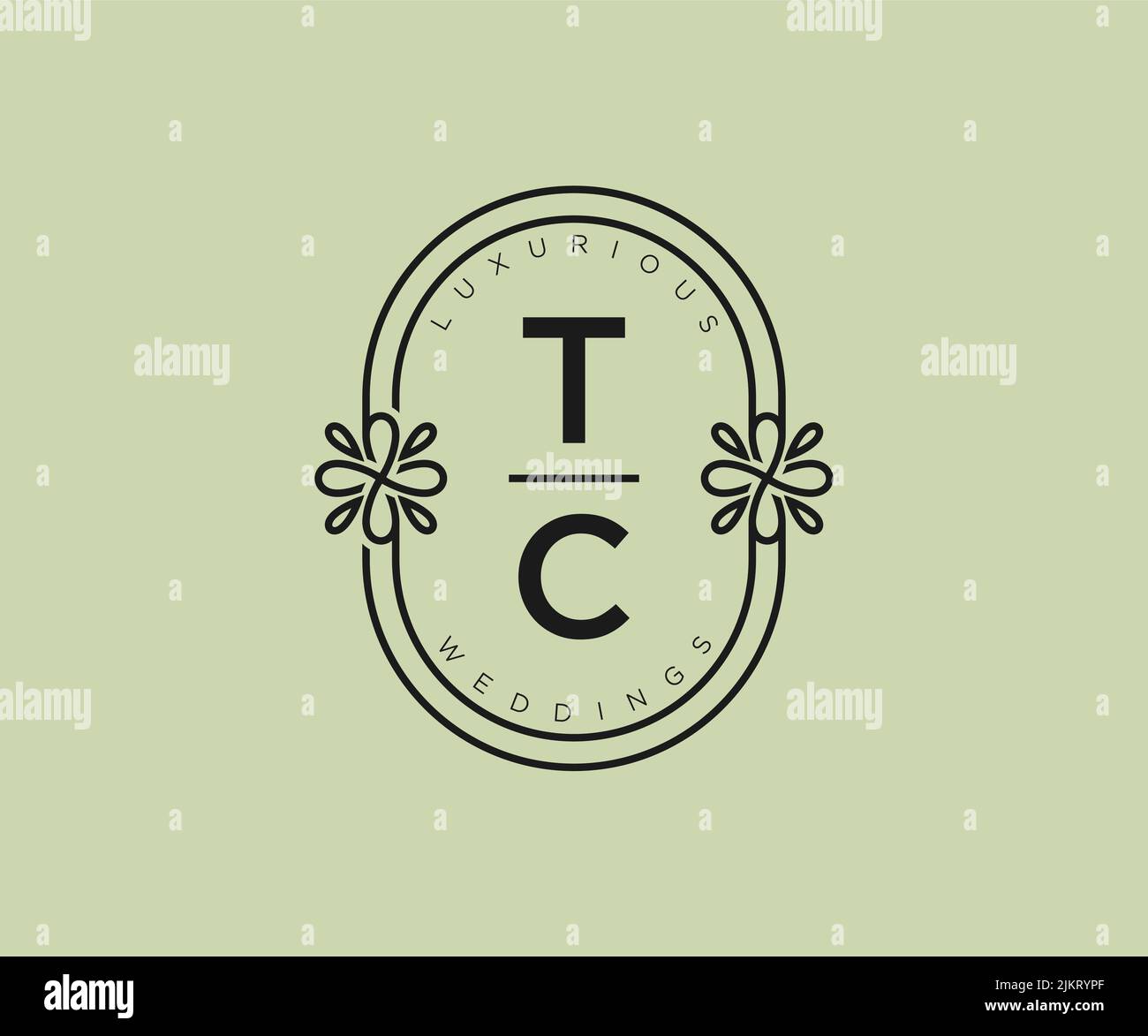 TC Initials letter Wedding monogram logos template, hand drawn modern ...