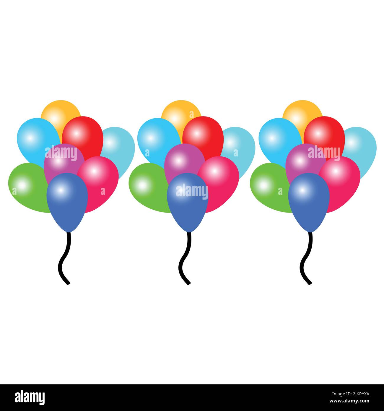 Colorful balloon isolated on white background. Holiday element design ...