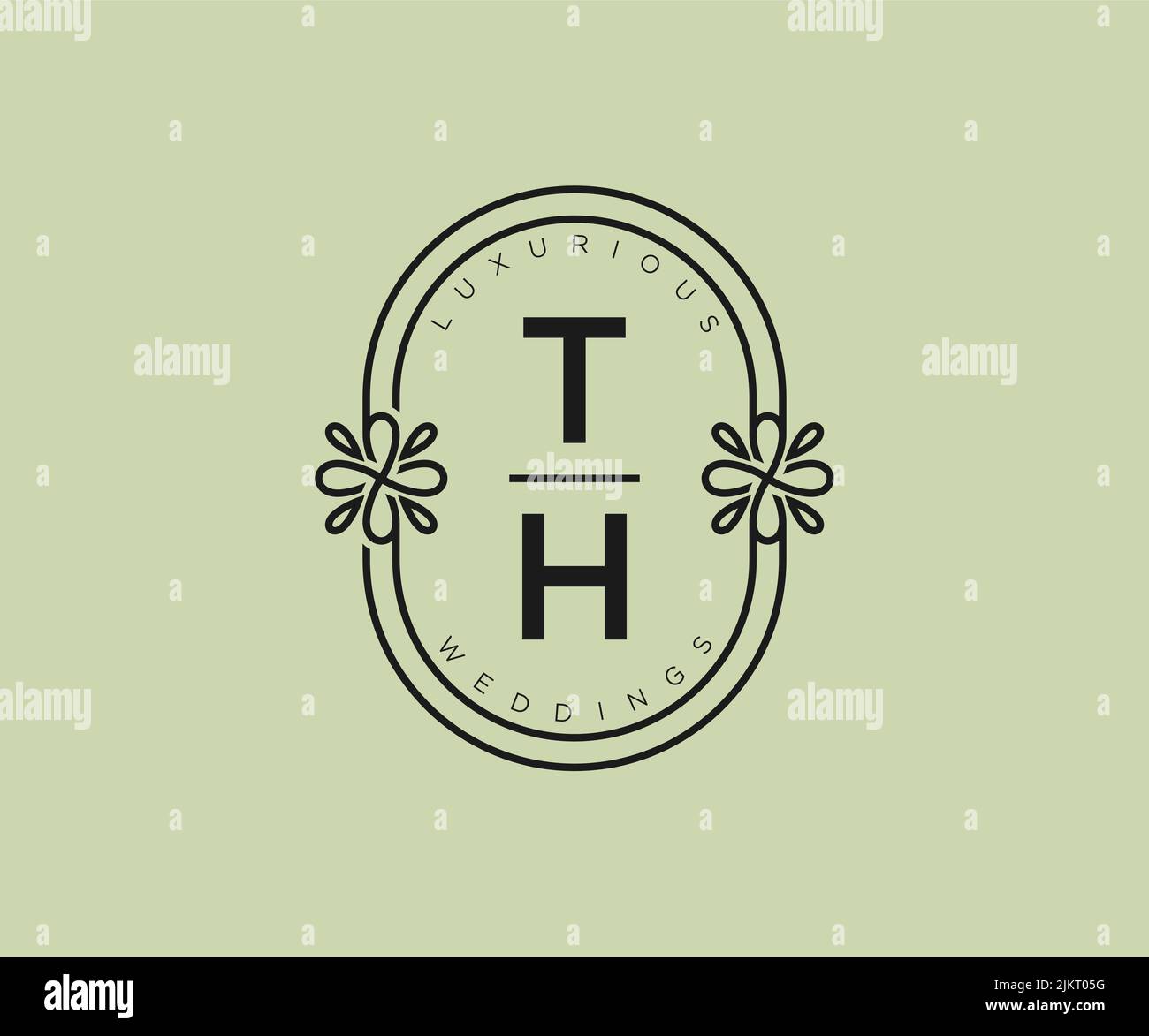 TH Initials letter Wedding monogram logos template, hand drawn modern ...