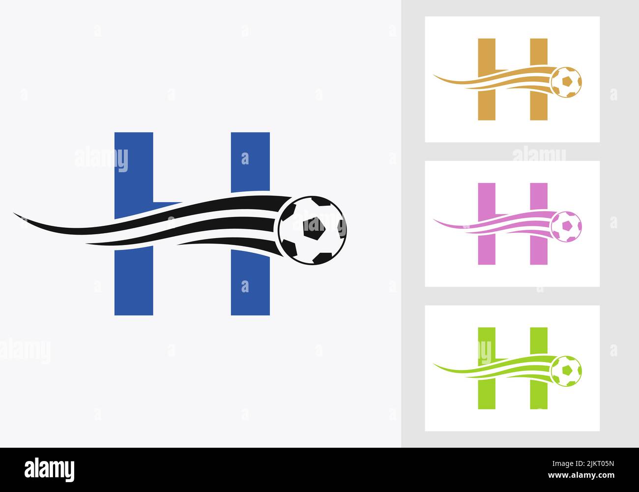 Soccer Football Logo On Letter H Sign. Soccer Club Emblem Concept Of ...