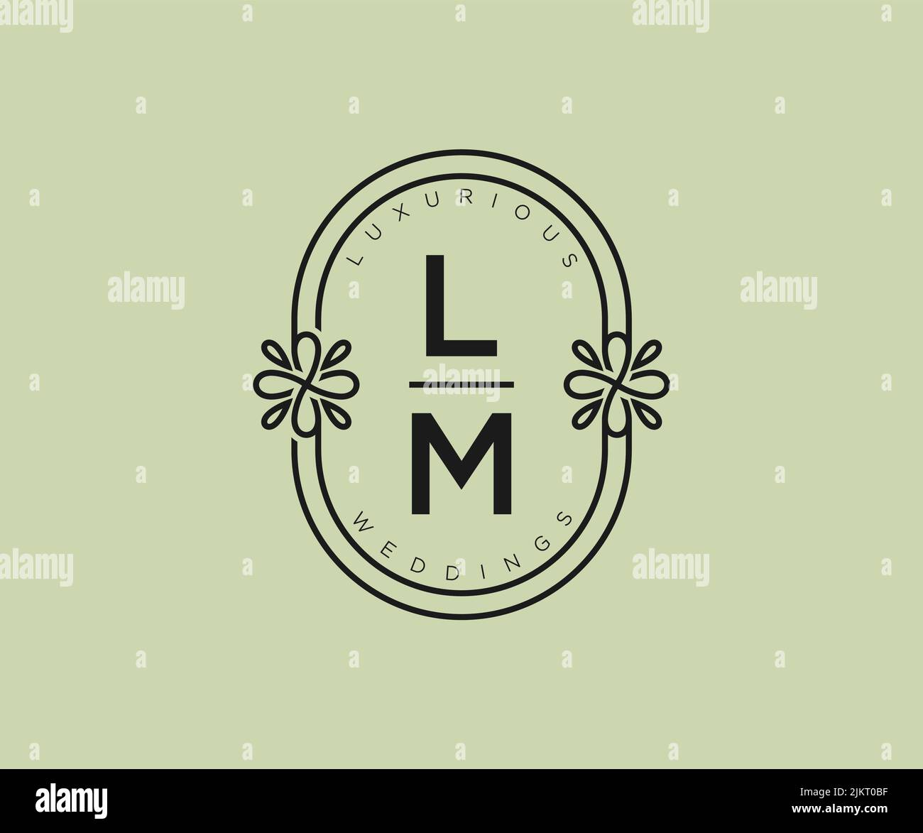 LM Initials letter Wedding monogram logos template, hand drawn modern minimalistic and floral ...