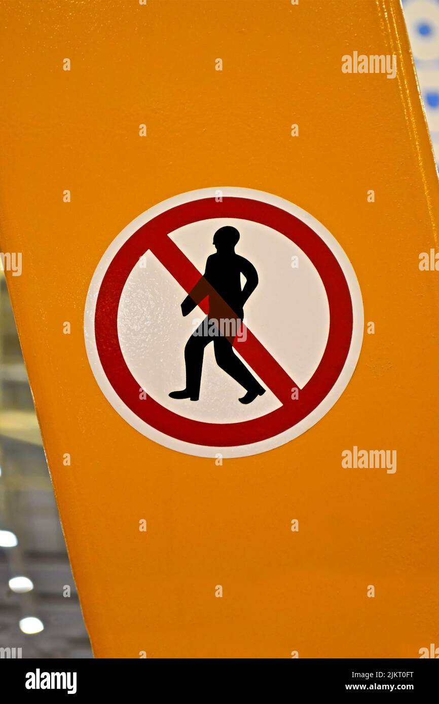 no entrance (entrance prohibited) red sign with man silhouette on ...