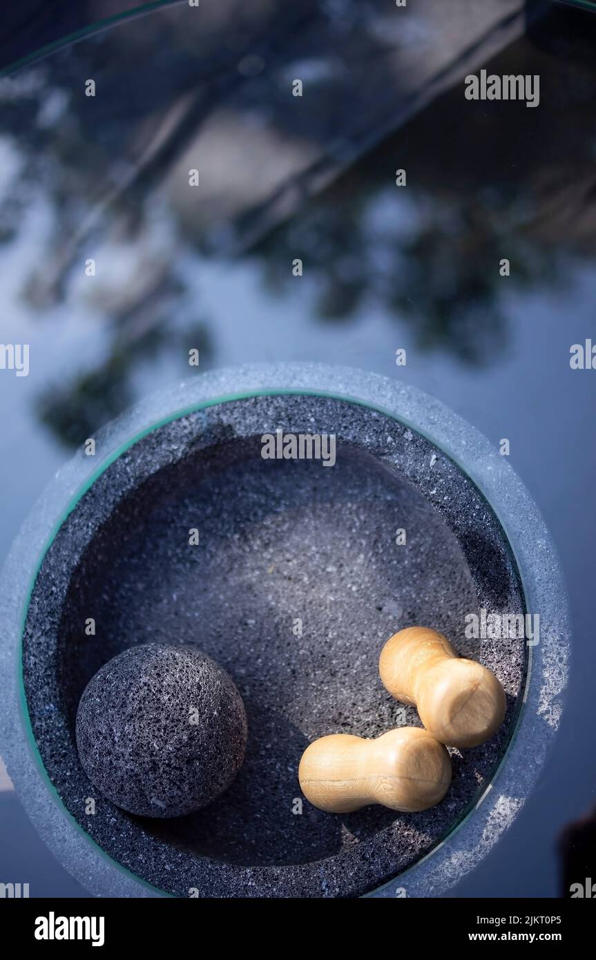 designer chair, solid wood seat in fabric or natural leather Stock ...