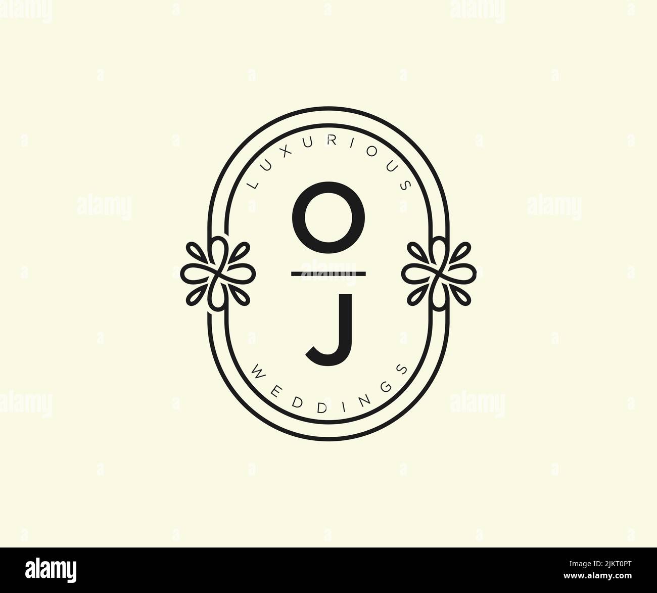 OJ Initials letter Wedding monogram logos template, hand drawn modern ...
