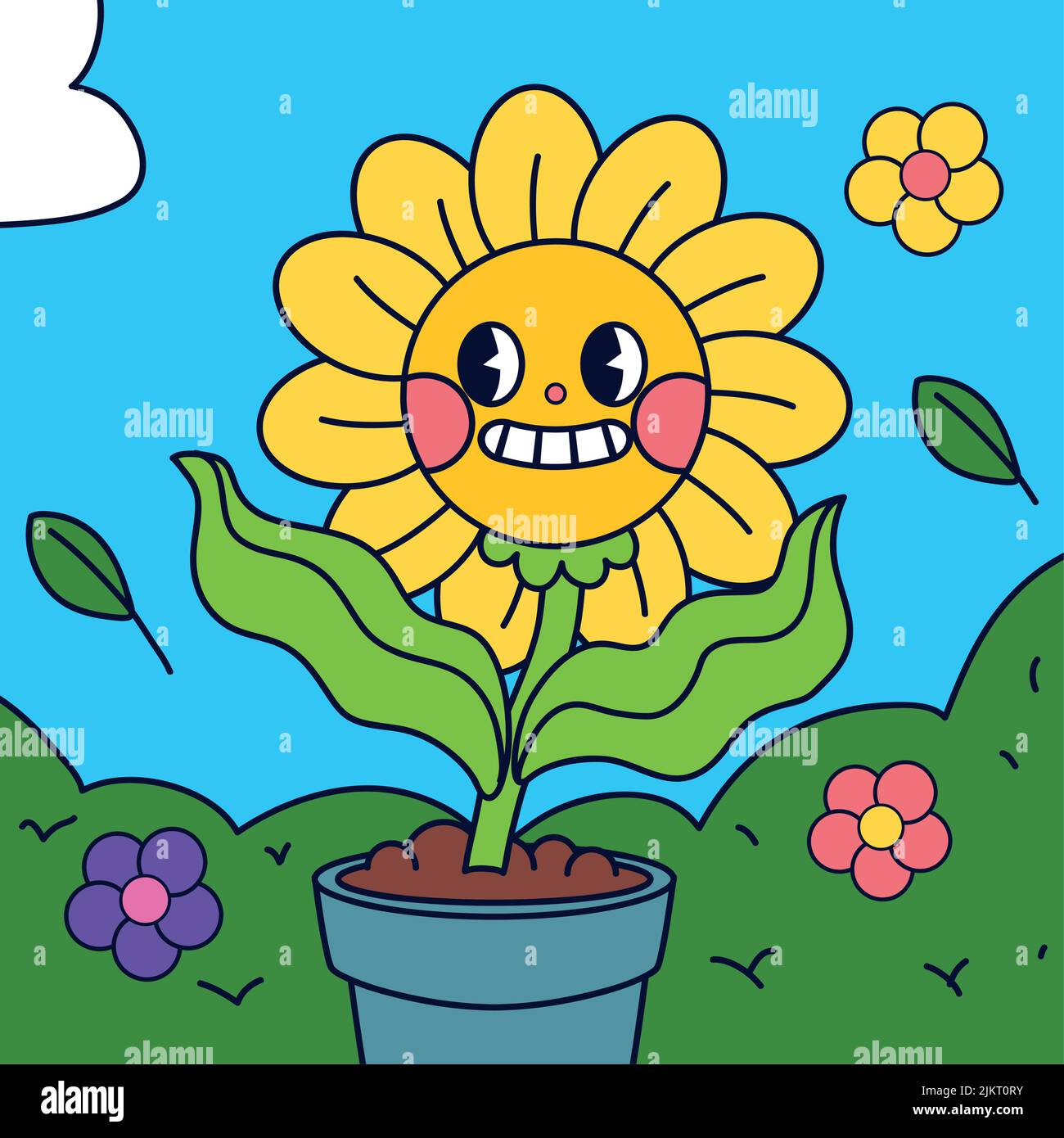 cartoon potted flower Stock Vector Image & Art - Alamy