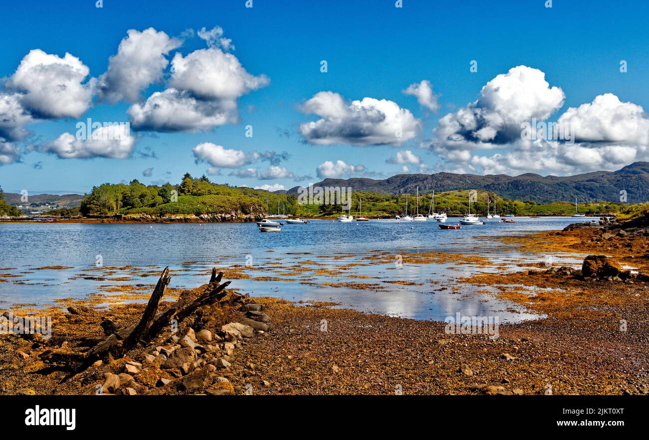 BADACHRO ROSS AND CROMARTY SCOTLAND THE BAY WITH MOORED YACHTS AND ...